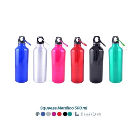 Squeeze Metálico De Alumínio 500ml Atacado Revenda Brinde