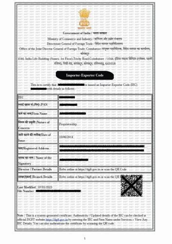Ie Code Registration Service In Chennai