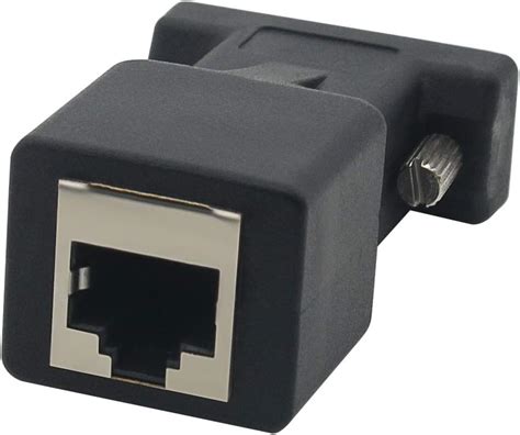 DB9 RS232 Female Port To RJ45 Female Connector Card DB9 Serial Port Extender To LAN CAT5 CAT6