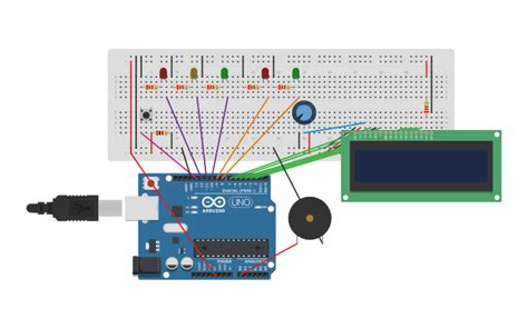 Circuit Design Proyecto Semaforo Con Lcd Tinkercad