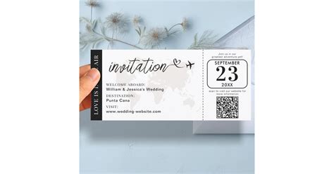 Wedding Boarding Pass Invitation Zazzle
