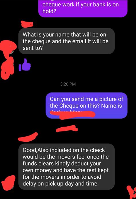 Cheque Scam Follow Up R Scams