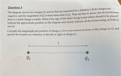 Solved Question 3 The Diagram Shows Two Charges Q1 And Q2