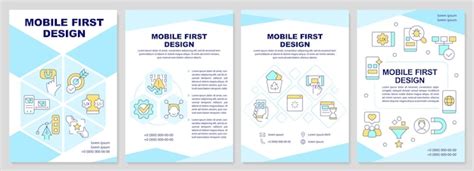 Premium Vector Mobile First Design Turquoise Brochure Template