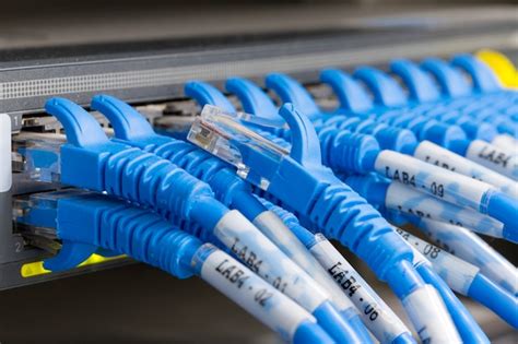 Premium Photo Lan Cable Connected To Switch