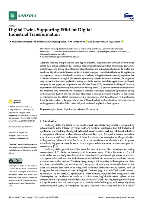 pdf digital twins supporting efficient digital industrial transformation