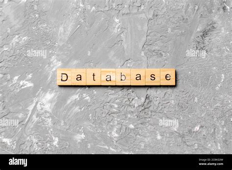 database word written on wood block database text on table concept