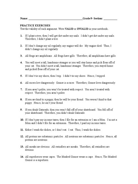 Validity Of An Argument Pdf