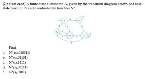 Solved 2 Points Each A Finite State Automaton A Given By