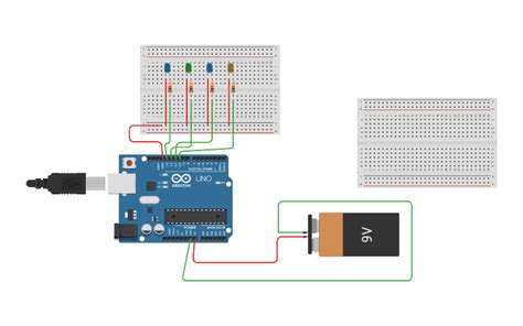 Circuit Design 4 Led Arduino Circuit Tinkercad