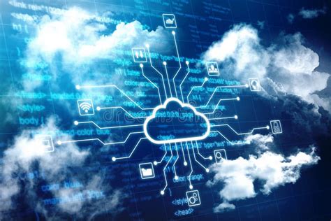 Cloud Computing Concept Cloud Network 3d Rendering Stock Image