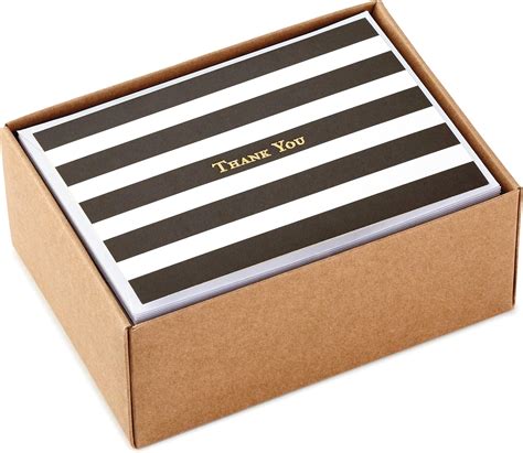 Hallmark Boxed Thank You Cards Gold Foil Black And White 40 Cards In