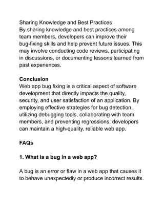 Web App Bug Fixing An Essential Guide PDF