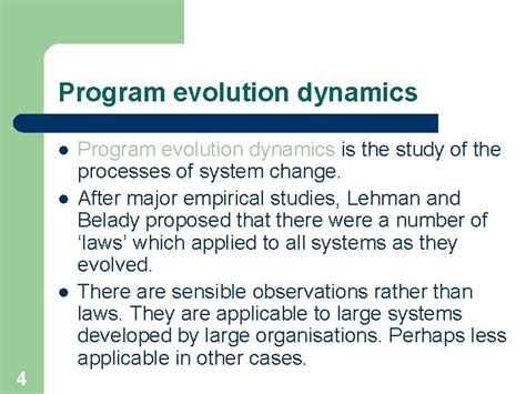 Software Evolution L L 1 Program Evolution Dynamics