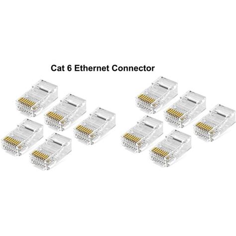 Pack Of 02 Pcs Gold Plated Network Cat6 Modular Plug Utp Connector Rj45