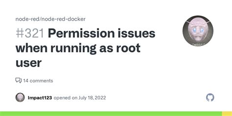 permission issues when running as root user · issue 321 · node red