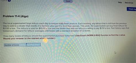 Solved Saved Help Save And Exit Check My Problem 11 4 Algo