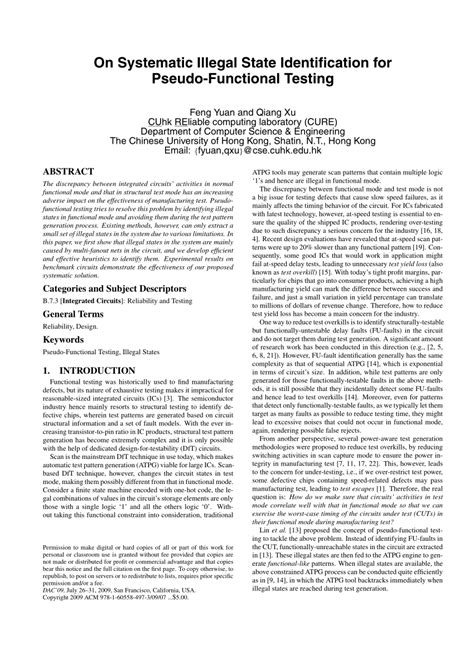 Pdf On Systematic Illegal State Identification For Pseudo Functional