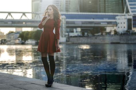 1920x1080px Free Download Hd Wallpaper Red Dress Stockings High