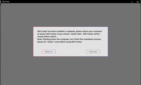 Msi Center Does Not Want To Update After Restarting Every Time I Restart My Computer I Get This