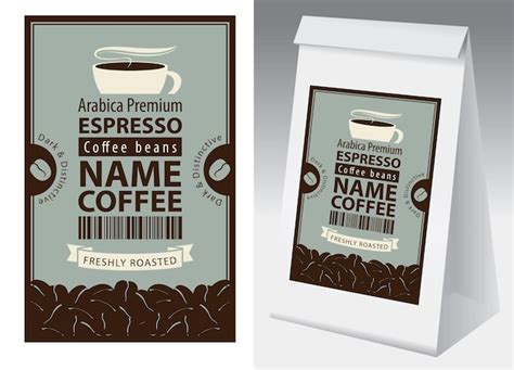 Premium Vector Label For Coffee Beans Package