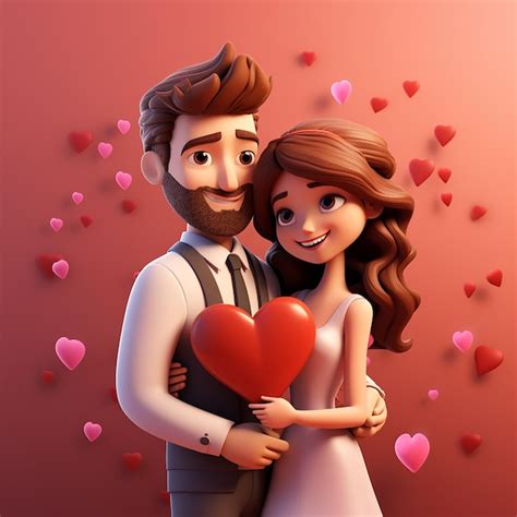 Premium Photo 3d Illustration Of Couple Cartoonish Style