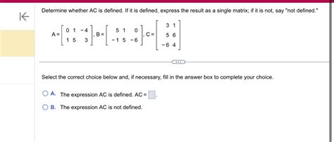 solved determine whether ac is defined if it is defined