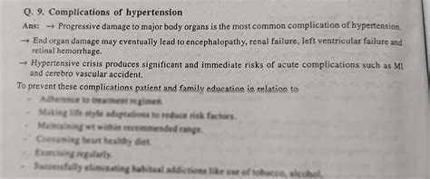 Solution Complications Of Hypertension Studypool