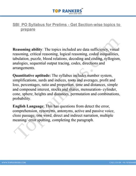 Sbi Po Syllabus Pdf Educational Assessment Education