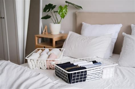 Premium Photo Things In Mesh Storage Containers Vertical Storage Of Clothing Sorting Clothes