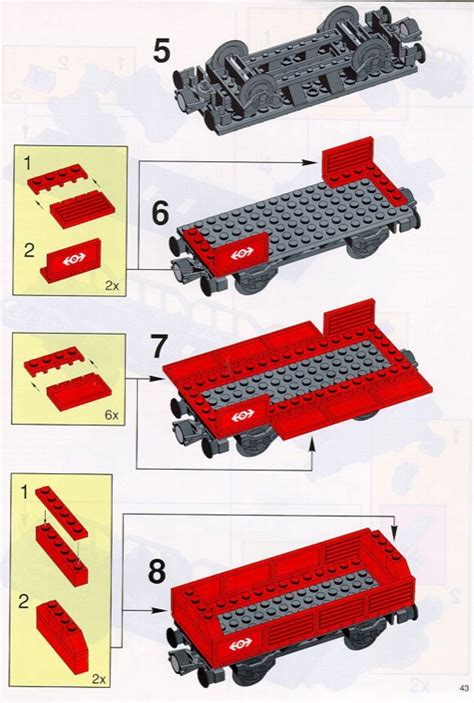 Lego Instructions For Set 4564 Freight Rail Runner Trains 9v