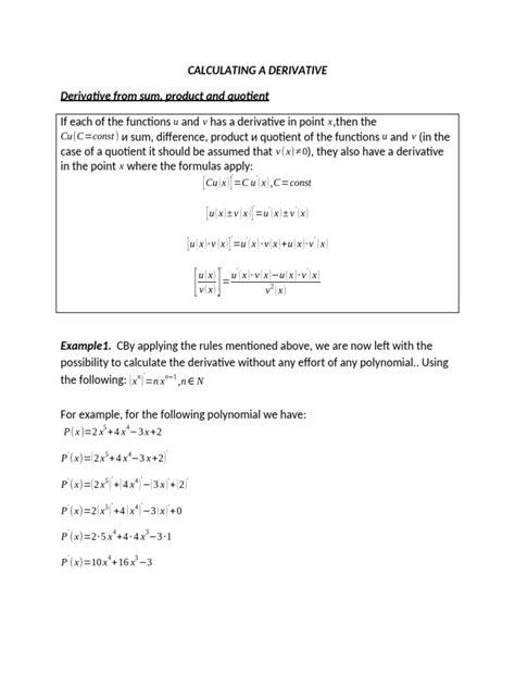 Calculating A Derivative Pdf Derivative Mathematics