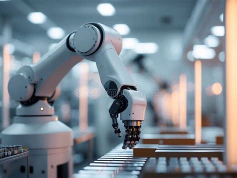 Precision Robotic Arm Assembling Products In A Modern Manufacturing