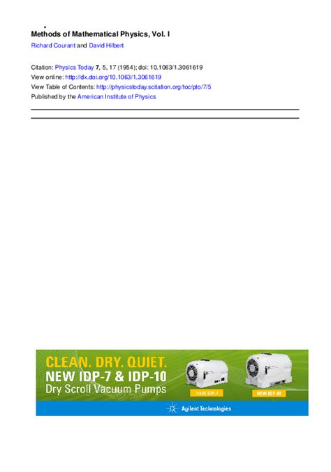 Pdf Methods Of Mathematical Physics Vol I