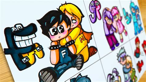 Drawing Alphabet Lore Friendship Couple Real Life [lowercase] 🖌