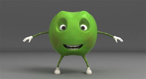 애플 만화 3d 모델 49 Obj Max Fbx Free3d