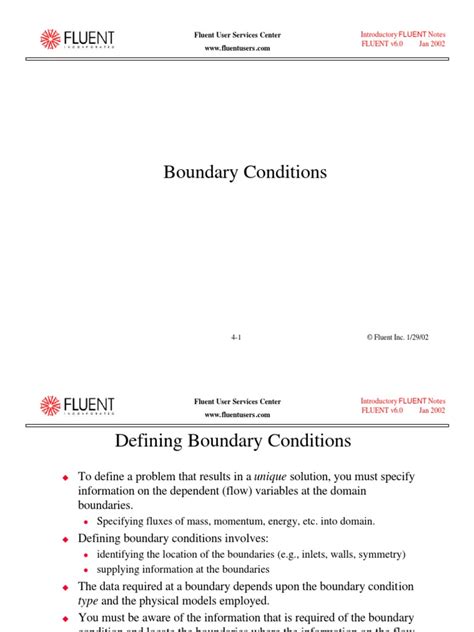 Boundary Conditions Fluent User Services Center Pdf Fluid Dynamics Flow Measurement