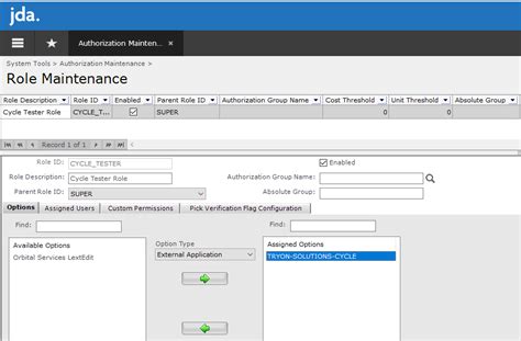 how to control blue yonder wms authorization of cycle moca connections