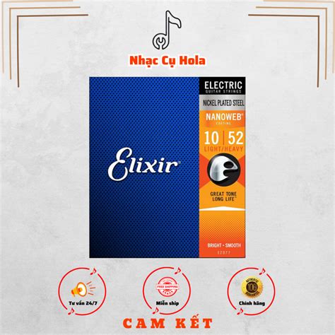 Chính Hãng Dây đàn Guitar điện Elixir 12077 Nanoweb Electric Guitar