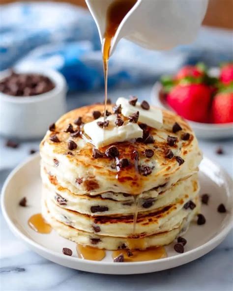 Chocolate Chip Pancakes Fluffy Sweet Breakfast Treat