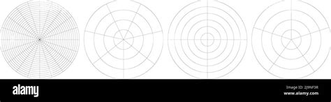 Polar Circular Grid Mesh Pie Chart Graph Element Stock Vector Illustration Clip Art