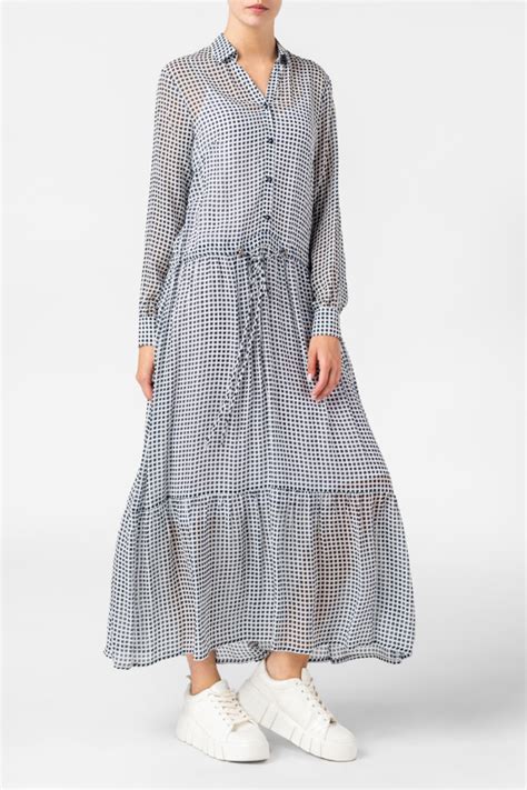 Bijelo Plava Haljina Geometrijskog Printa Sni Enja Hr