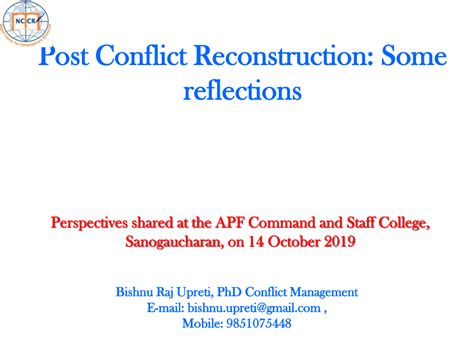 Pdf Post Conflict Reconstruction Some Reflections Pdf Post Conflict Reconstruction Some Reflections