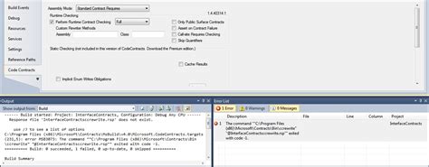 C Code Contract Ccrewrite Exited With Code 1 Stack Overflow