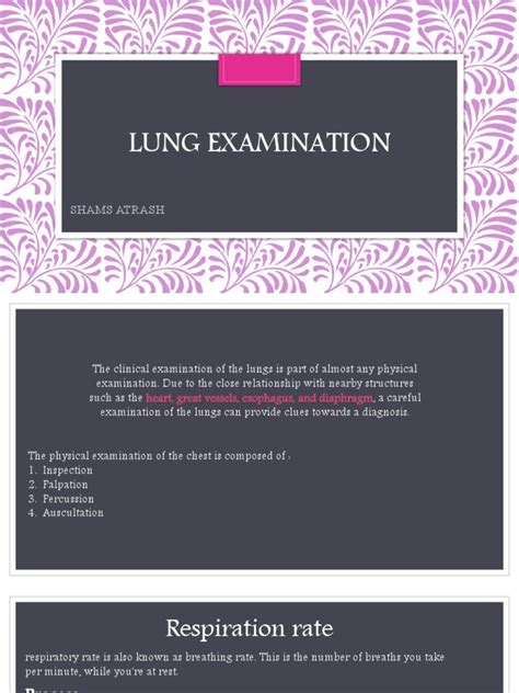 Lung Examination Pdf Respiratory Tract Lung