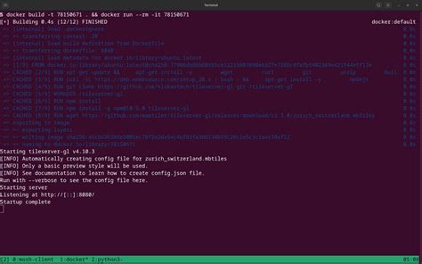 node js tileserver gl running within docker container run error