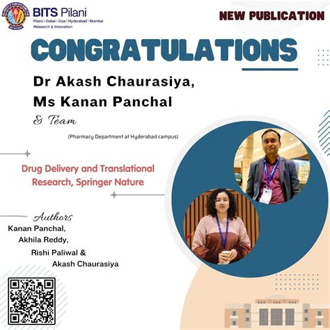 congratulations to dr akash chaurasiya and team for getting their work