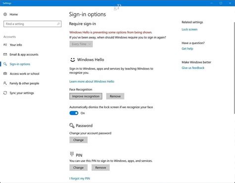 How To Set Up Windows Hello Facial Recognition To Sign In To Windows 10