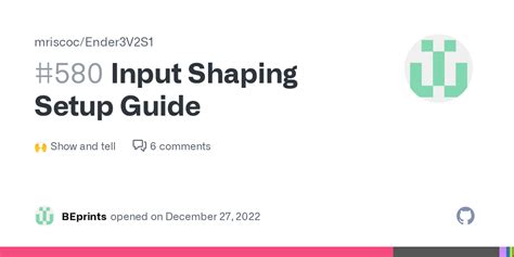 Input Shaping Setup Guide · Mriscoc Ender3v2s1 · Discussion 580 · Github