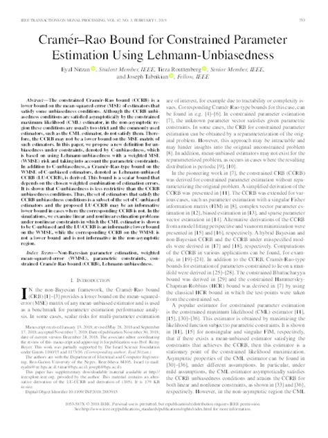 pdf cramer rao bound for constrained parameter estimation using